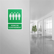 Panneau zone de confinement numéroté - Direct Signalétique