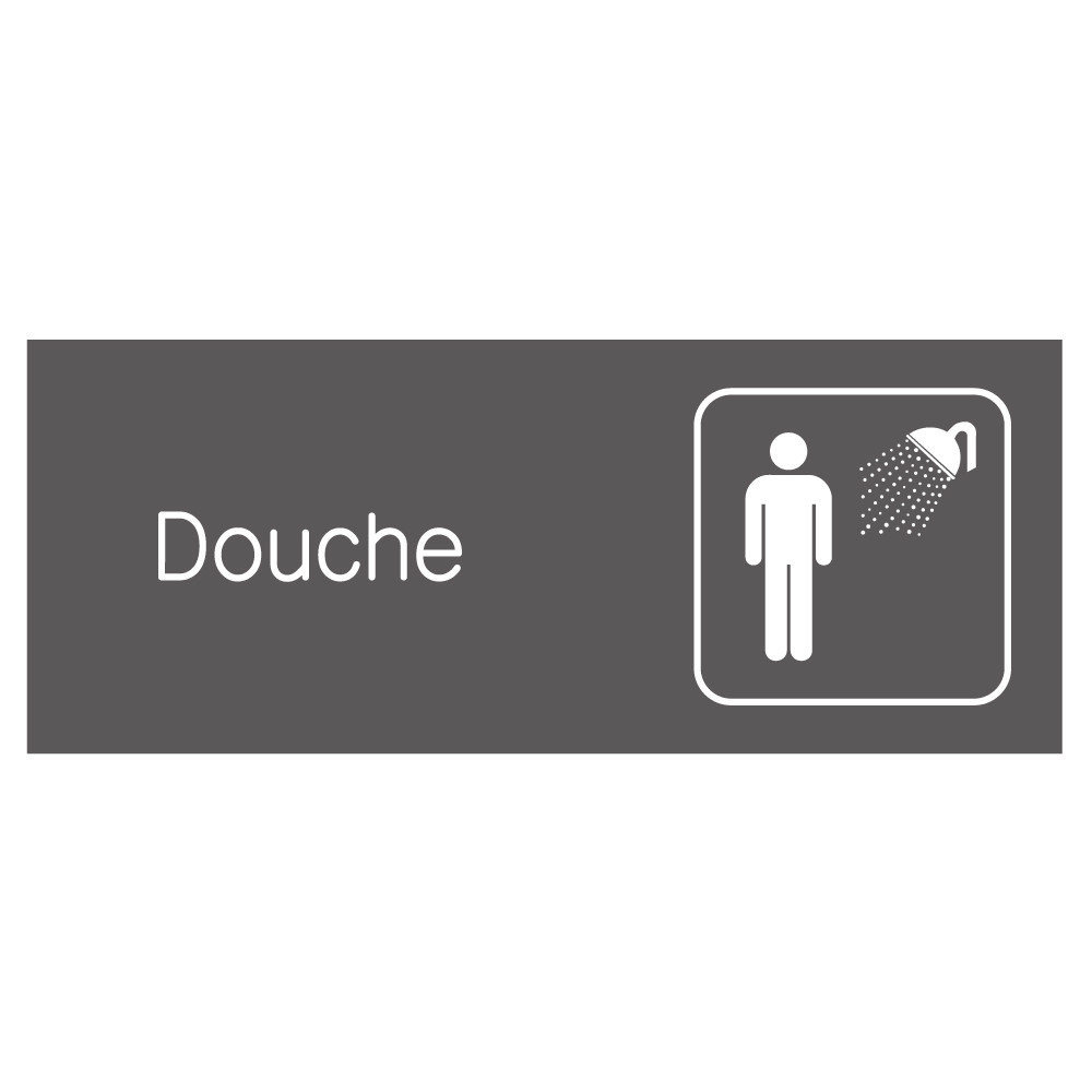Plaquette gravée Douche Homme PVC couleur 80×200 mm - Direct Signalétique