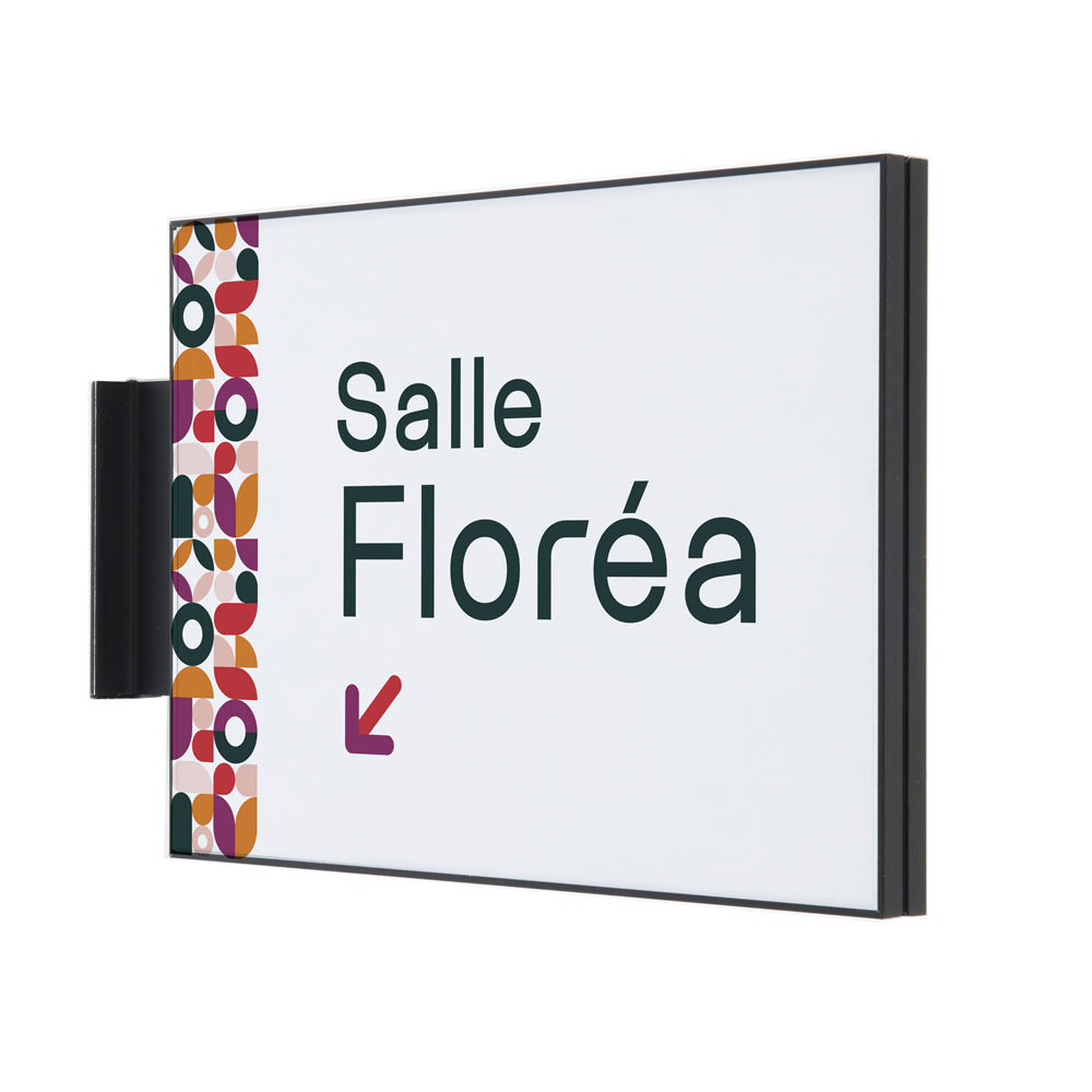 Drapeau signalétique modulable noir – Gamme Pégase double face